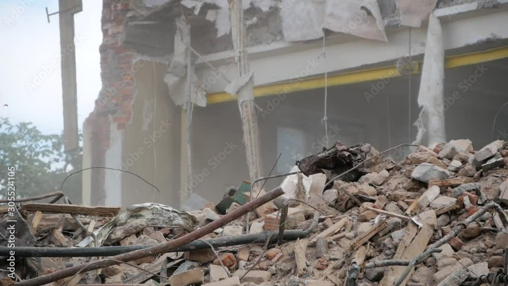 Ruin, Demolition of the old industrial building. The rubbish in a ...