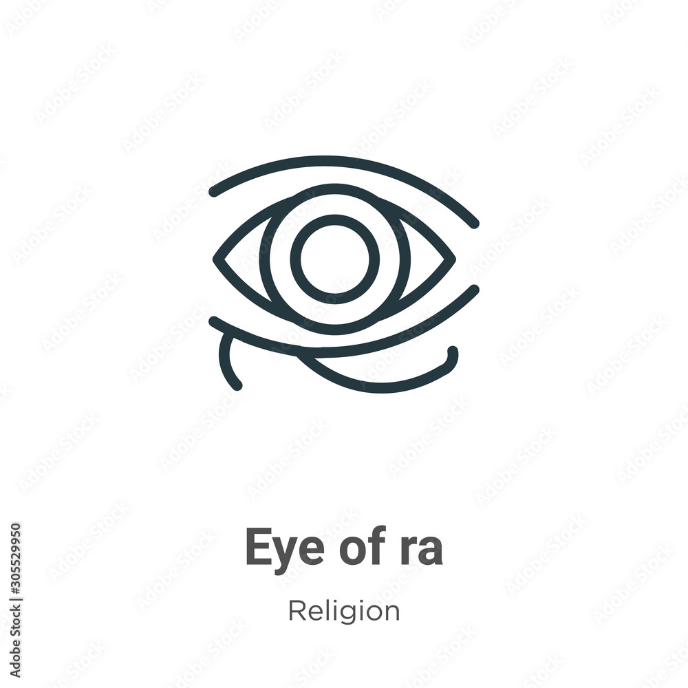 Eye of ra outline vector icon. Thin line black eye of ra icon, flat ...