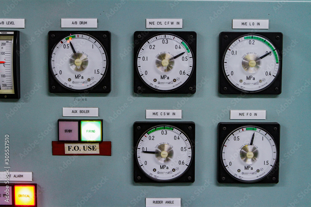 Cockpit plane, dashboard panel, Ship's watch board, control panel ...