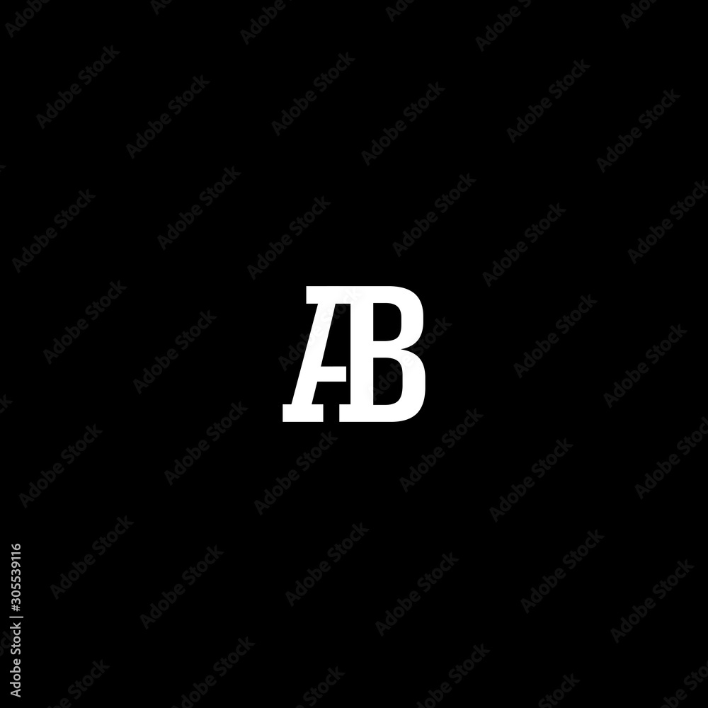 Letter AB Logo Design Template isolated on white background : Vector ...