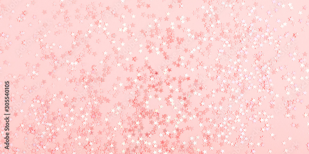 Festive pink background. Stars on pastel pink background. Christmas ...