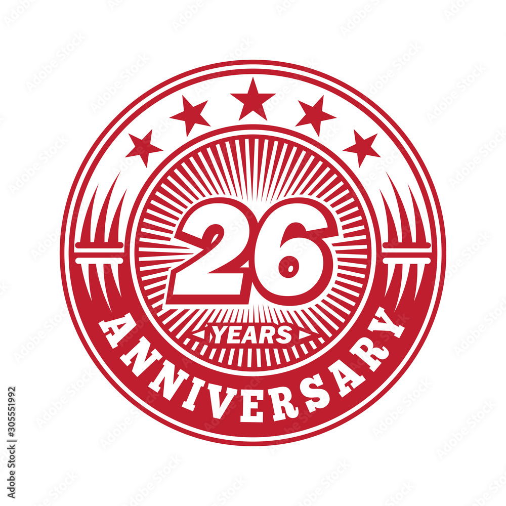 26 years logo. Twenty-six years anniversary celebration logo design ...