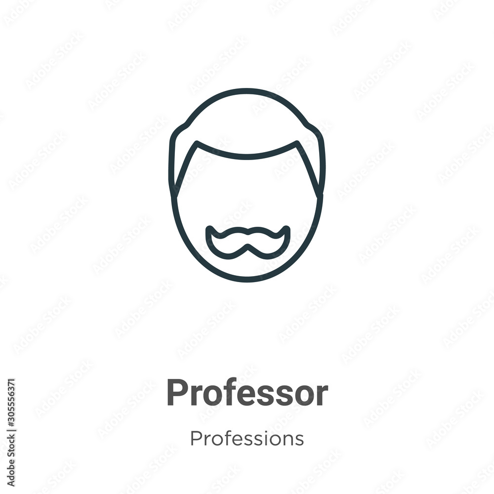 Professor outline vector icon. Thin line black professor icon, flat ...