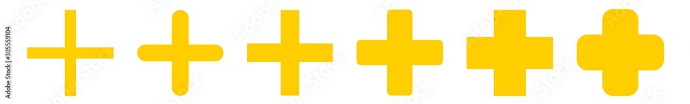 Plus Icon Yellow | Pluses | Cross Symbol | Addition Logo | Positive ...