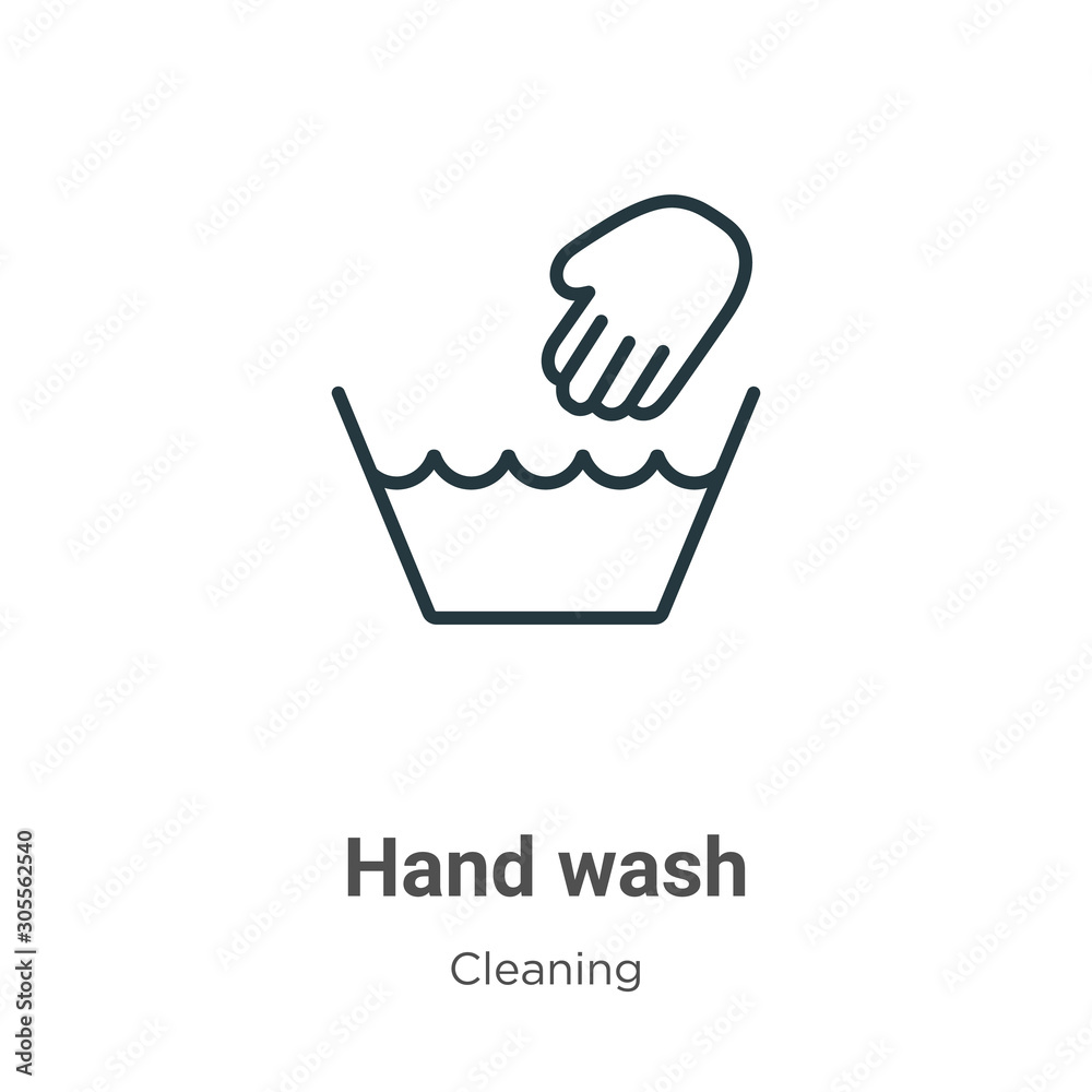 Hand wash outline vector icon. Thin line black hand wash icon, flat ...