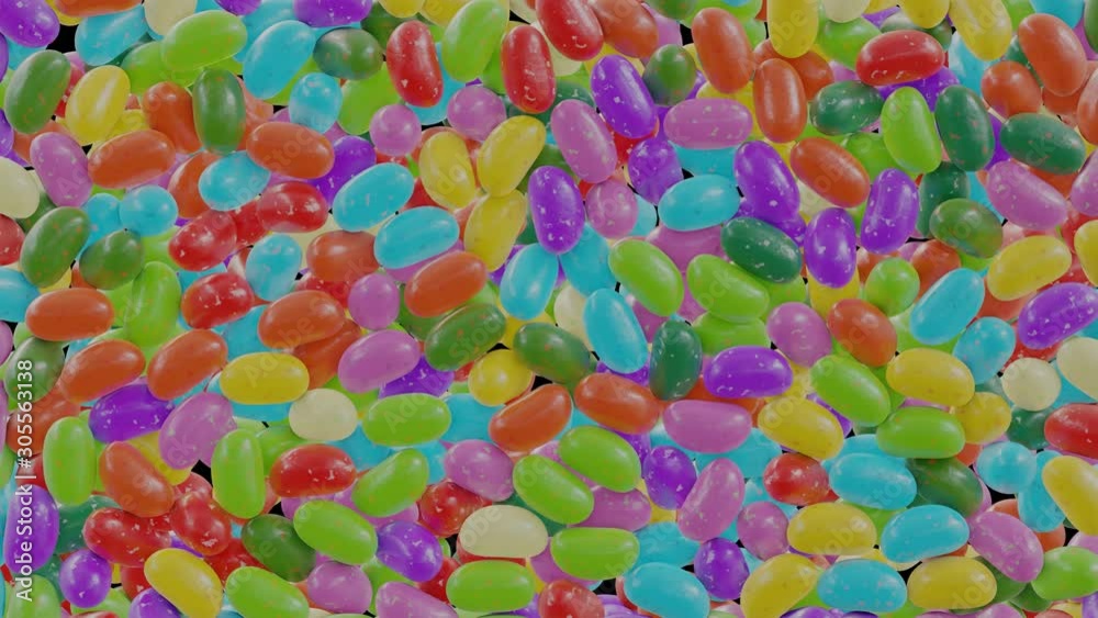 Jelly beans filling screen transition - alpha channel Stock Video ...