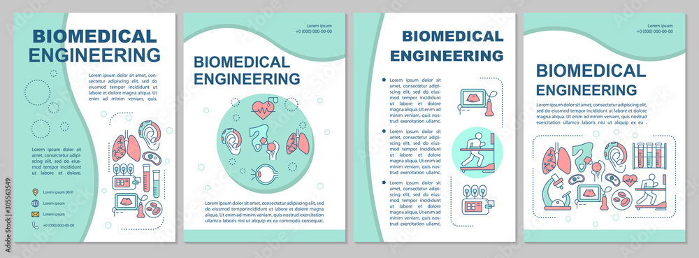 Biomedical engineering brochure template. Flyer, booklet, leaflet print ...