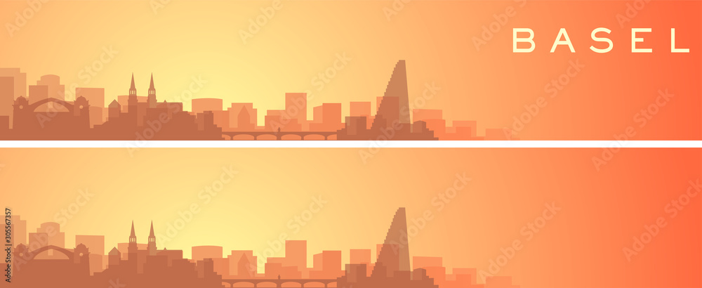 Basel Beautiful Skyline Scenery Banner Stock Vector | Adobe Stock