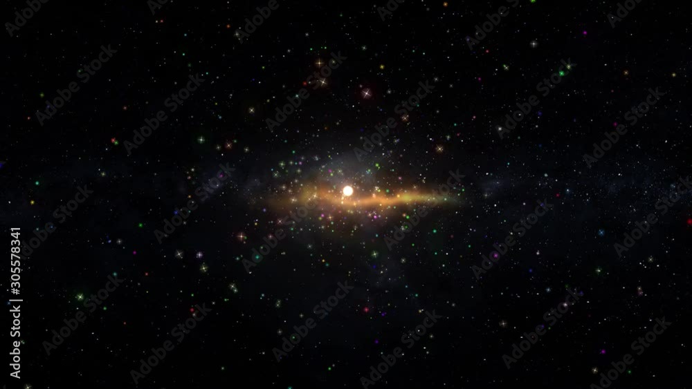 Planets sun moon and stars. Stars big explosion. Fast motion energy ...