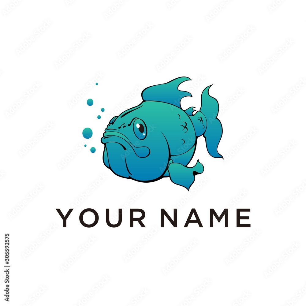 Fish Nemo Koi Illustration nemo logo vektor. fish koi logo design ...