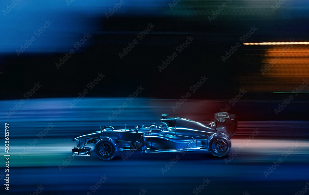 3D Render Illustration Racing Car With Abstract Motion Speed Effect ...