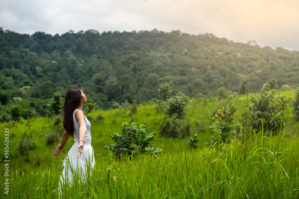 Happy Woman In Nature
