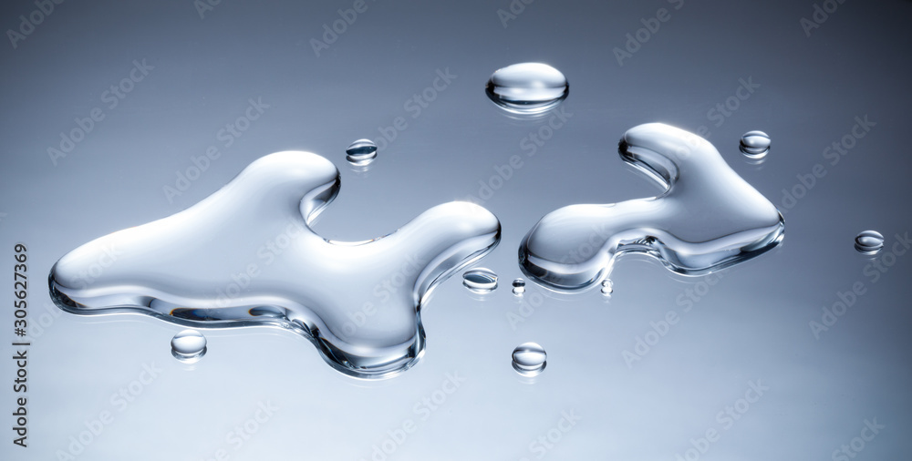 Pure Water drops on the table, Healthcare and beauty hydration concept ...