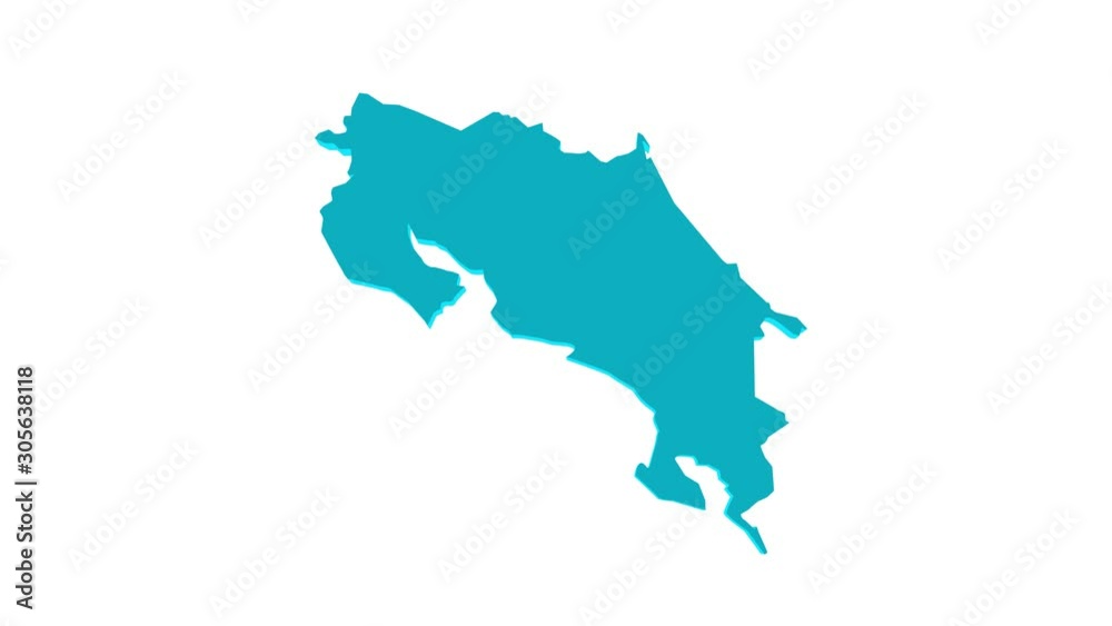 3d animated map of costa rica Stock Video | Adobe Stock
