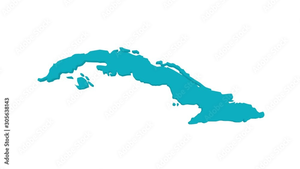 3d animated map of Cuba Stock Video | Adobe Stock