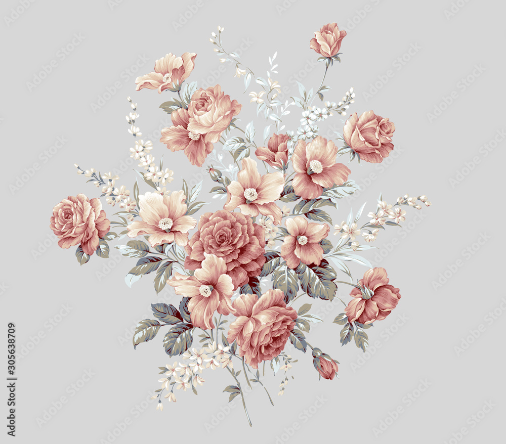 Decorative elegant luxury design.Vintage flower element. Stock ...