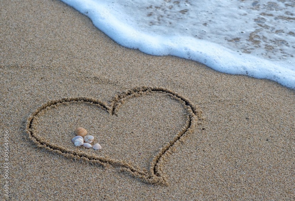 Heart Seashells In Sand