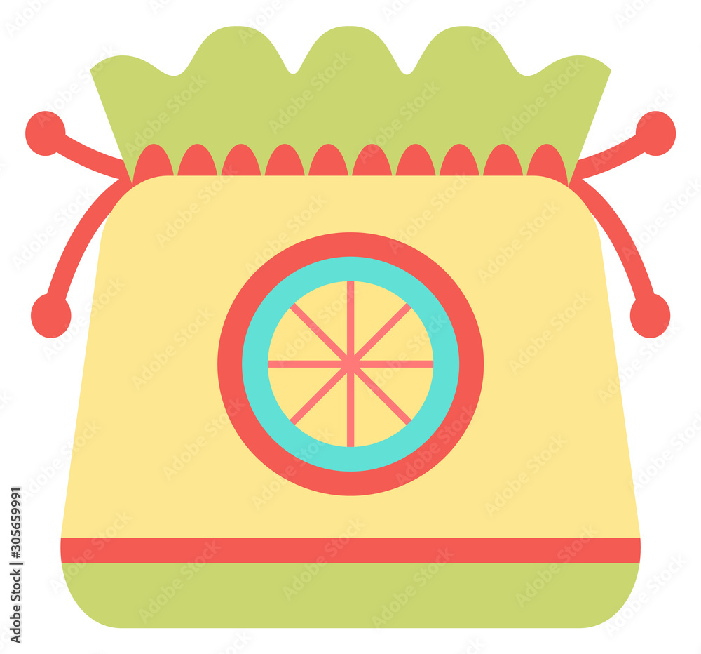 Traditional chinese fortune bag vector, isolated fabric cloth with ...