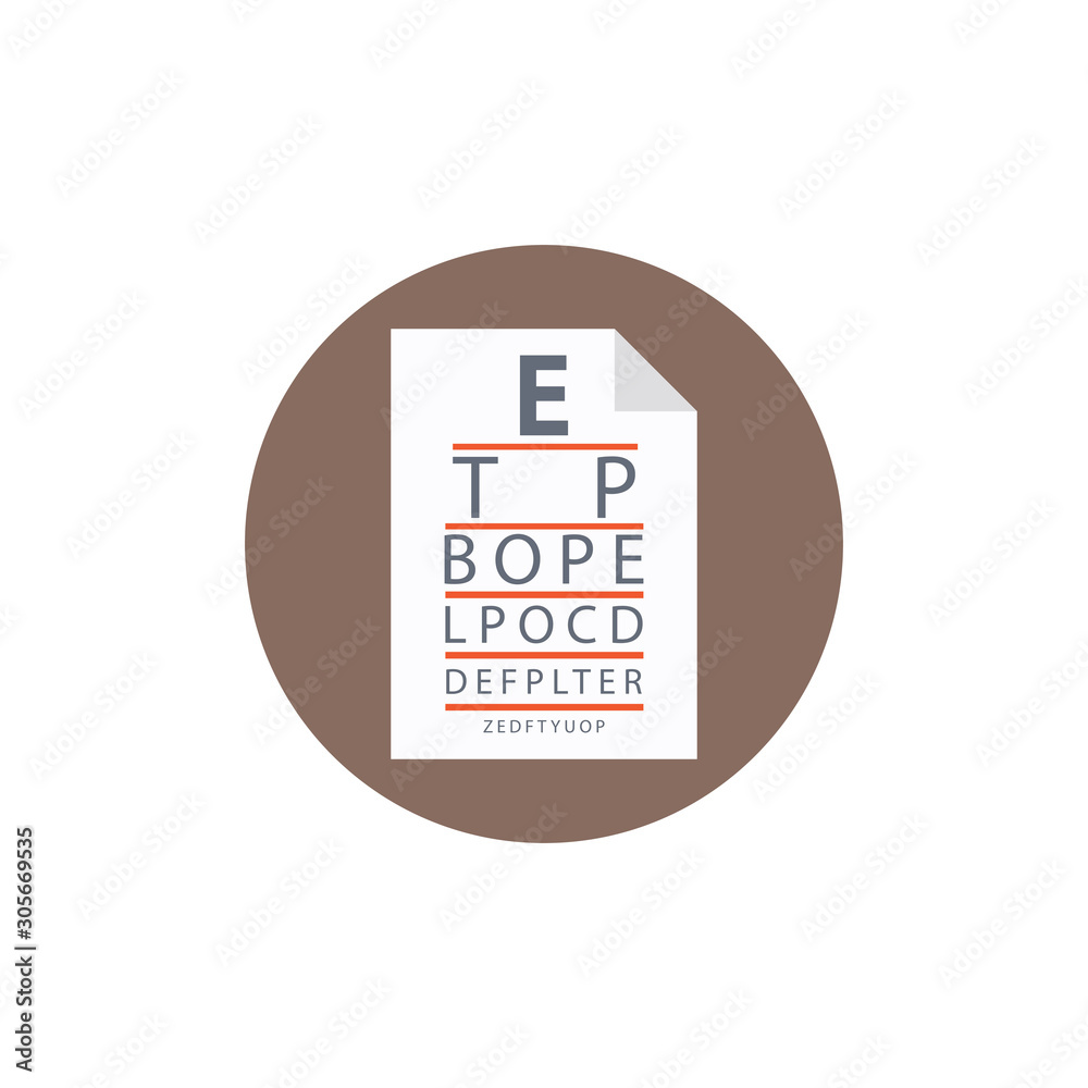 Snellen Chart Vector Icon Stock Vector | Adobe Stock
