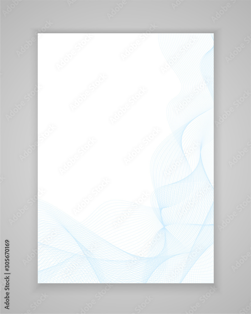 Abstract guilloche pattern (vector complicated blue line texture ...