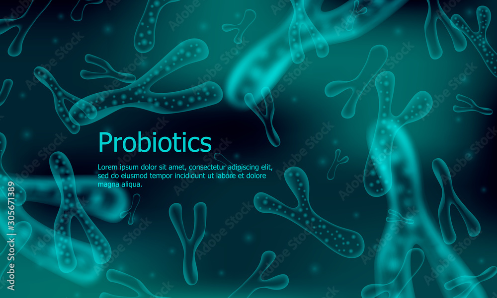 Probiotics Bacteria Biology, Science background. Stock Vector | Adobe Stock