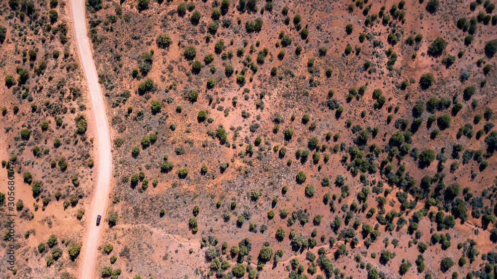 Drone view over the Box Tank in Red Rock State Park in Sedona Arizona ...