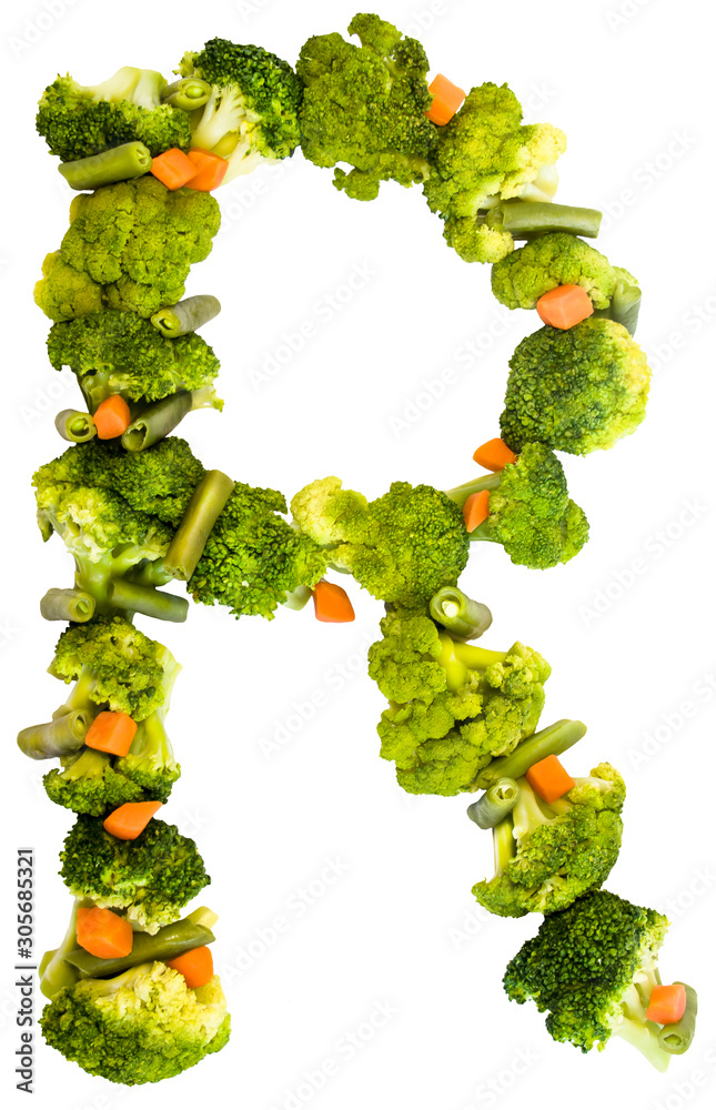 Letter R. Healthy lifestyle and nutrition. English alphabet. Text from ...