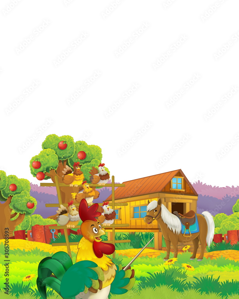 Cartoon Barnyard Scene