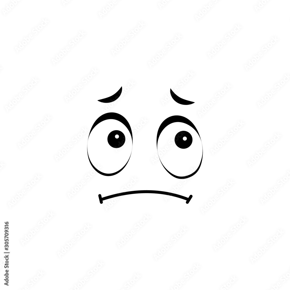 Emoji, bummed icon. Simple line, outline vector of cartoon face icons ...