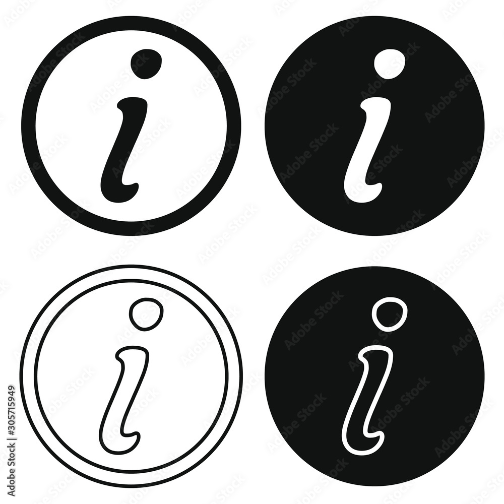 About, help, info, information, properties, support icon sign. More ...