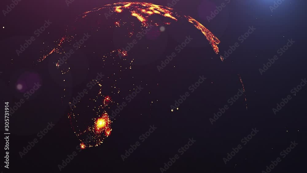 Beautiful animation. Planet earth rotates in space. Planet earth in the ...