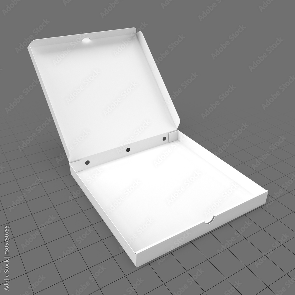 Empty pizza box Stock 3D asset | Adobe Stock