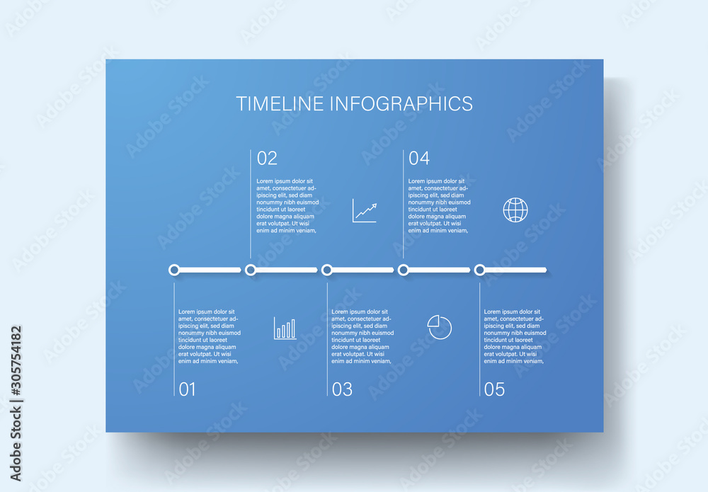 Blue Timeline Infographic Layout Stock Template | Adobe Stock