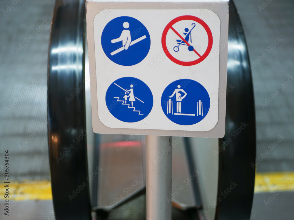 Escalator Guidelines. signs on an escalator, warning signs, the ...