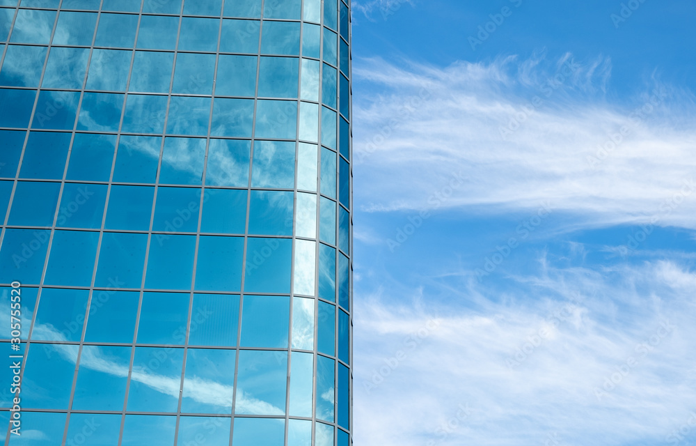 Glass building exterior design and detail. Abstract architectural ...