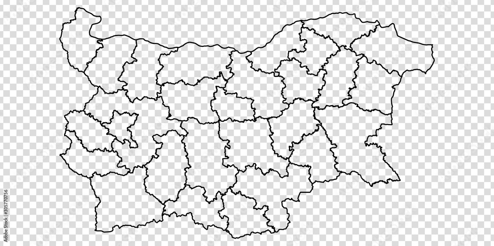 Blank map Republic of Bulgaria. High quality map of Bulgaria with ...