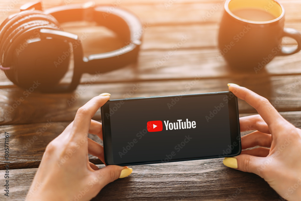 Gelendzhik, Russia, 19 November 2018: Female hands holding smartphone ...