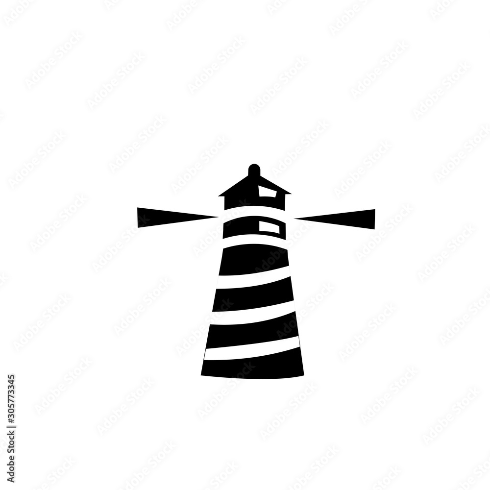 Silhouette lighthouse on a light background ,lighthouse logo template ...
