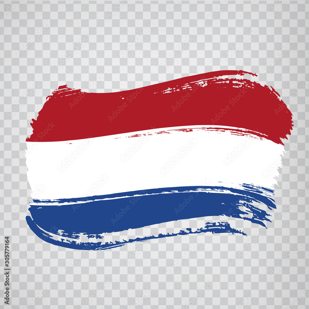Flag Kingdom of the Netherlands from brush strokes. Flag of Netherlands ...