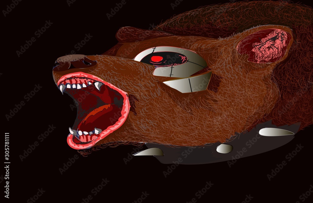 Terminator bear Stock Illustration | Adobe Stock