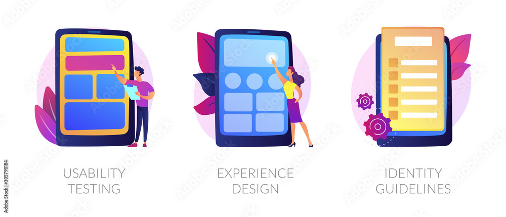 App prototyping icons set. User friendly interface development ...