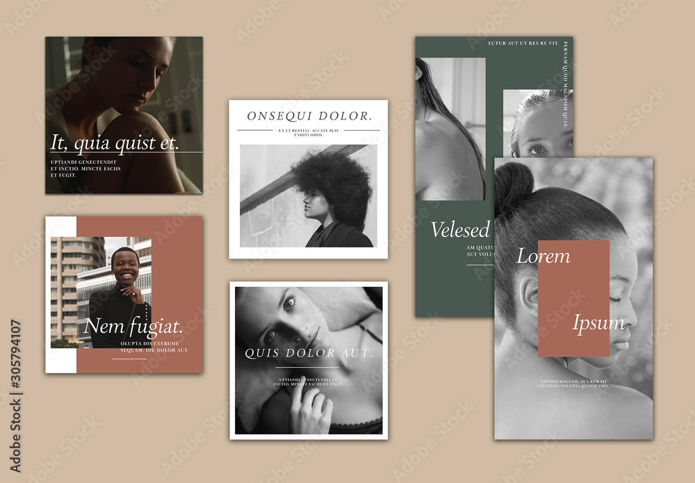 Elegant Social Media Layout Set Stock Template | Adobe Stock