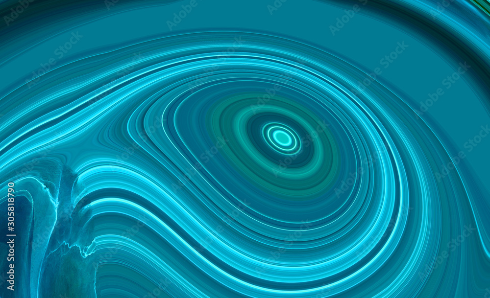 Vivid bright neon blue abstract liquid paint textured background with ...