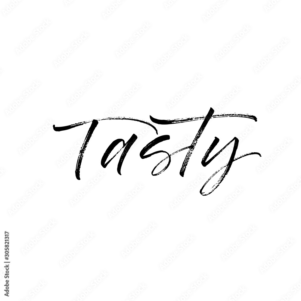 Tasty hand drawn lettering. Hand drawn brush style modern calligraphy ...