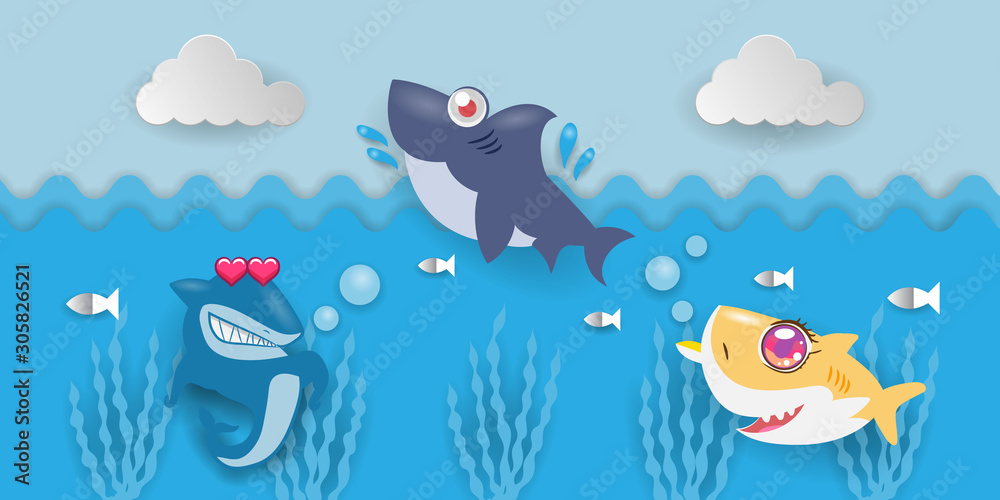 Shark vector background wallpaper vector graphic design Stock Vector ...