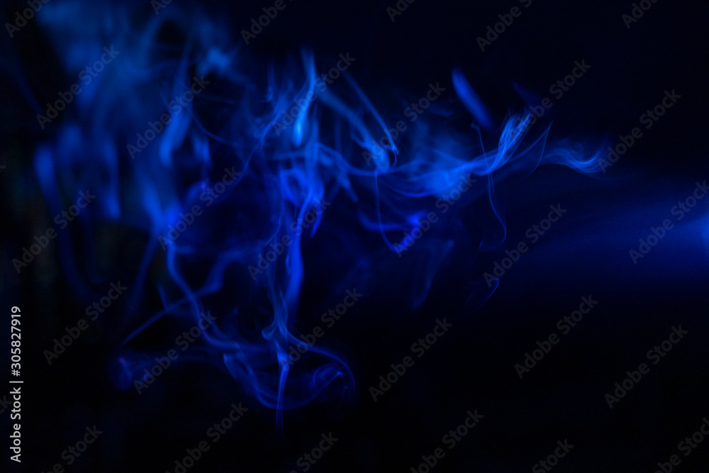blue smoke black background Stock Photo | Adobe Stock