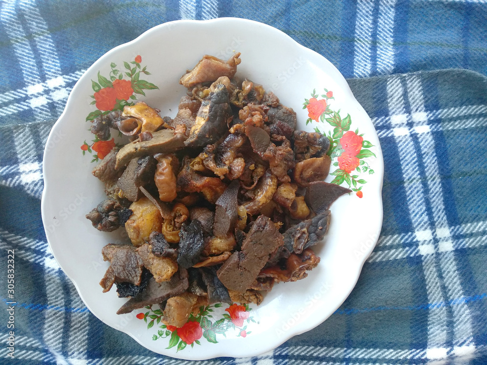 Organ Babi Goreng Bali Indonesian Street Food. Balinese fried pork ...