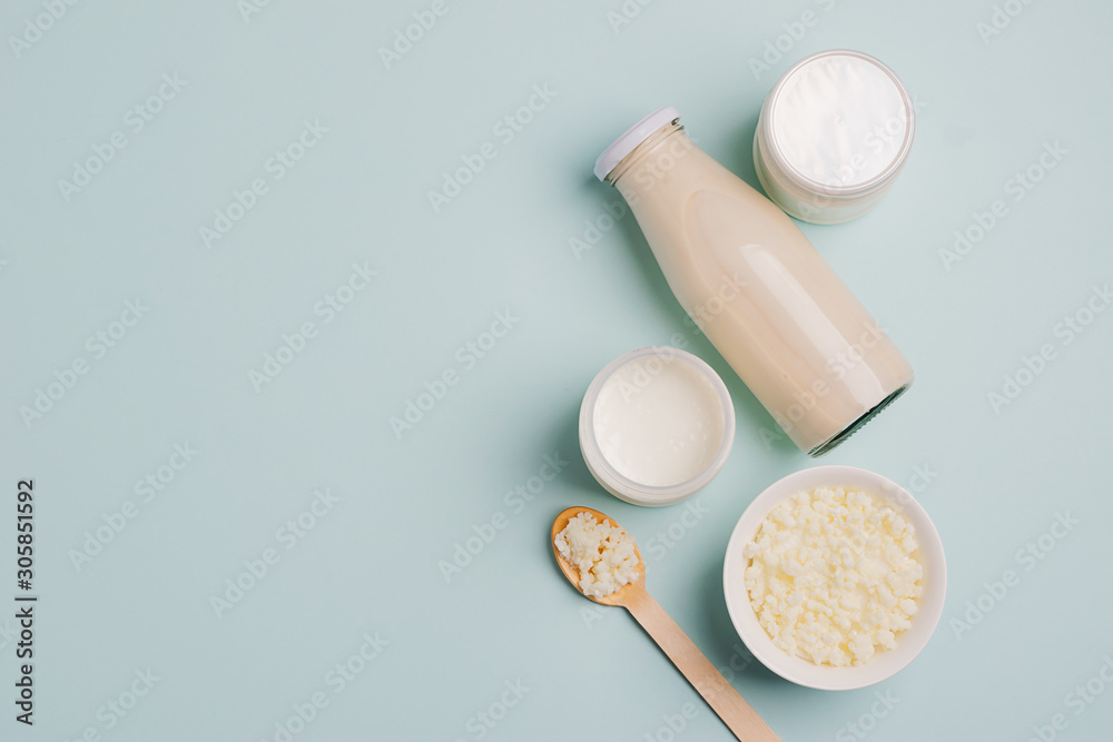 Milk mushroom organic probiotic fermented milk products glass bowl ...