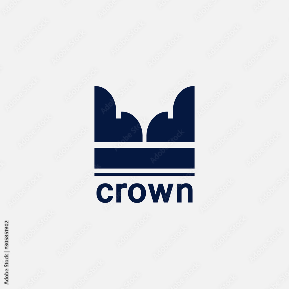 Crown logo minimalism template for business company or branding ...
