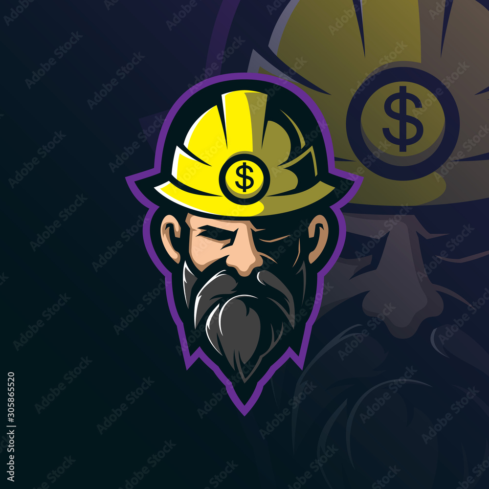 miner mascot logo design vector with modern illustration concept style ...